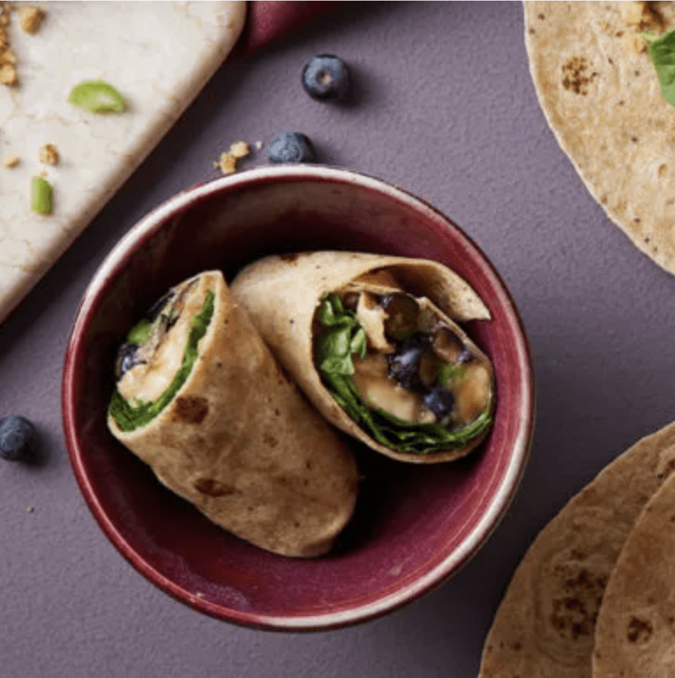 Blueberry-Banana Wraps | Plant Based Nutrition