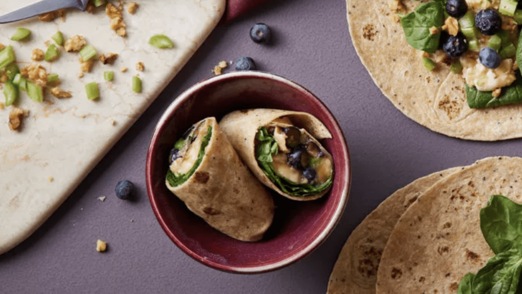 Blueberry-Banana Wraps | Plant Based Nutrition